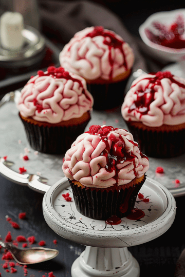 Spooky Brain Cupcakes