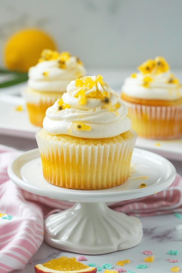 Delicious Lemon and Passion Fruit Cupcakes Recipe with a Tropical Twist