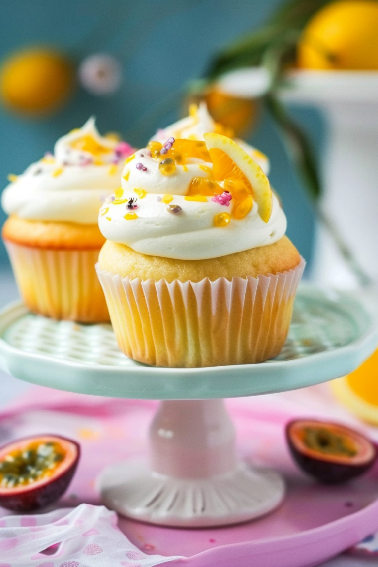 Delicious Lemon and Passion Fruit Cupcakes Recipe with a Tropical Twist