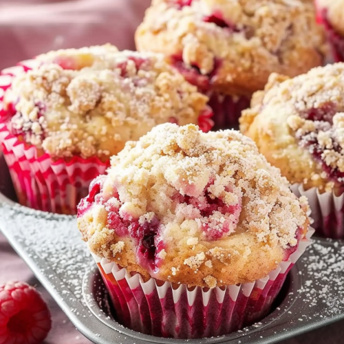Lemon Raspberry Streusel Muffins