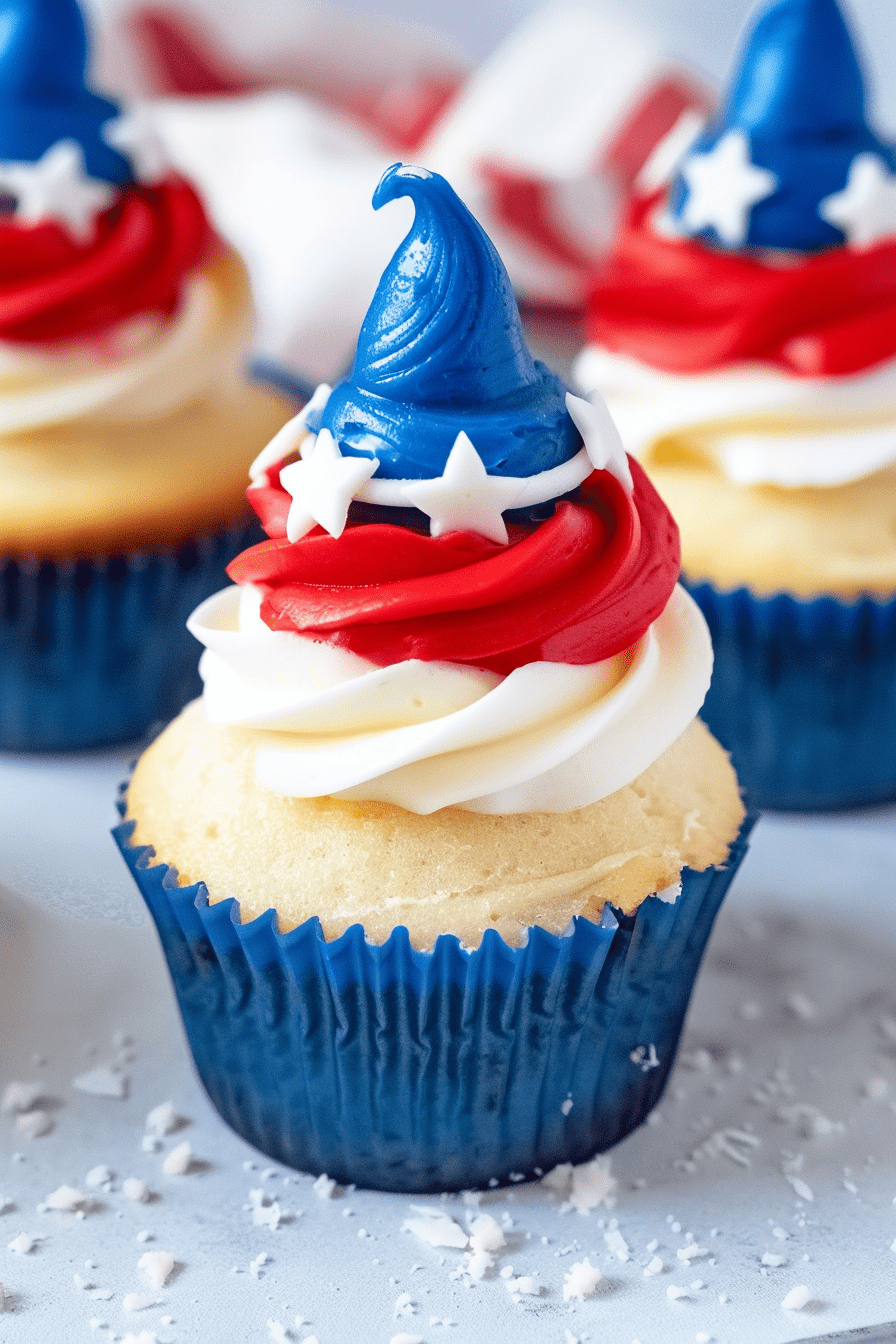 Ultimate Red, White, and Blue Hi Hat Cupcakes Recipe Guide | Fourth of ...
