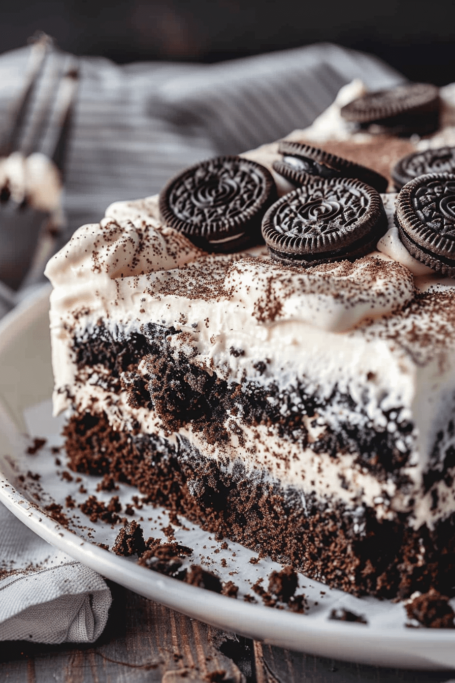 Oreo Cookie Poke Cake