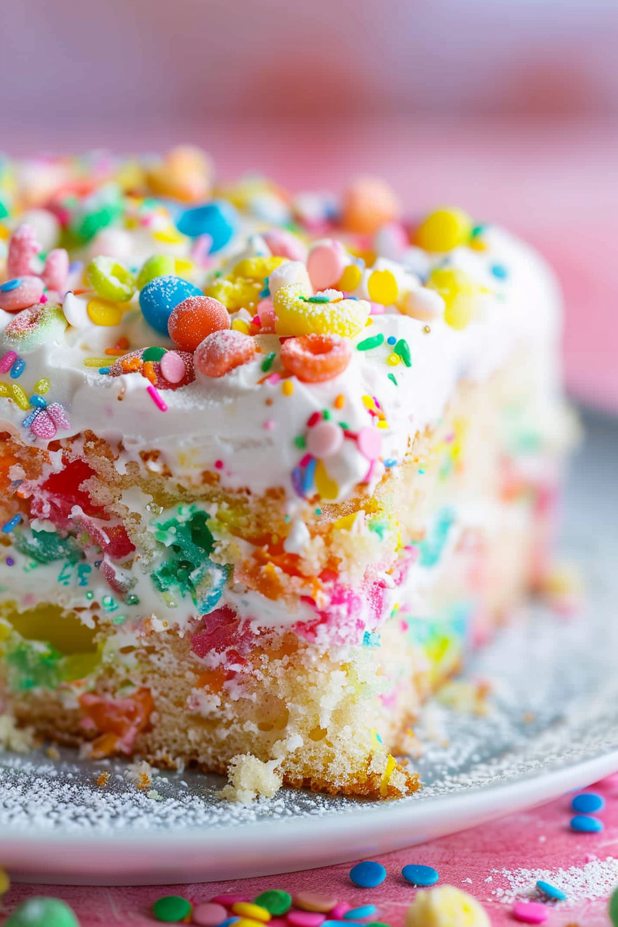 "Fruity Pebble Cereal Milk Poke Cake Recipe: A Colorful Treat for All ...