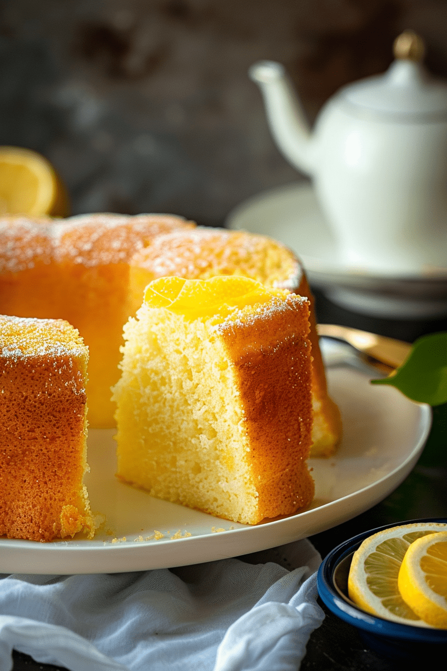 Simple Glazed Lemon Chiffon Cake Recipe
