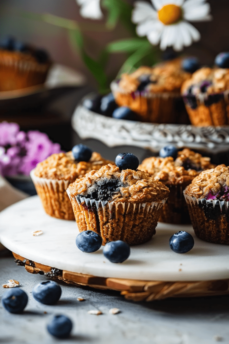 Healthy Blueberry Oatmeal Muffins Recipe
