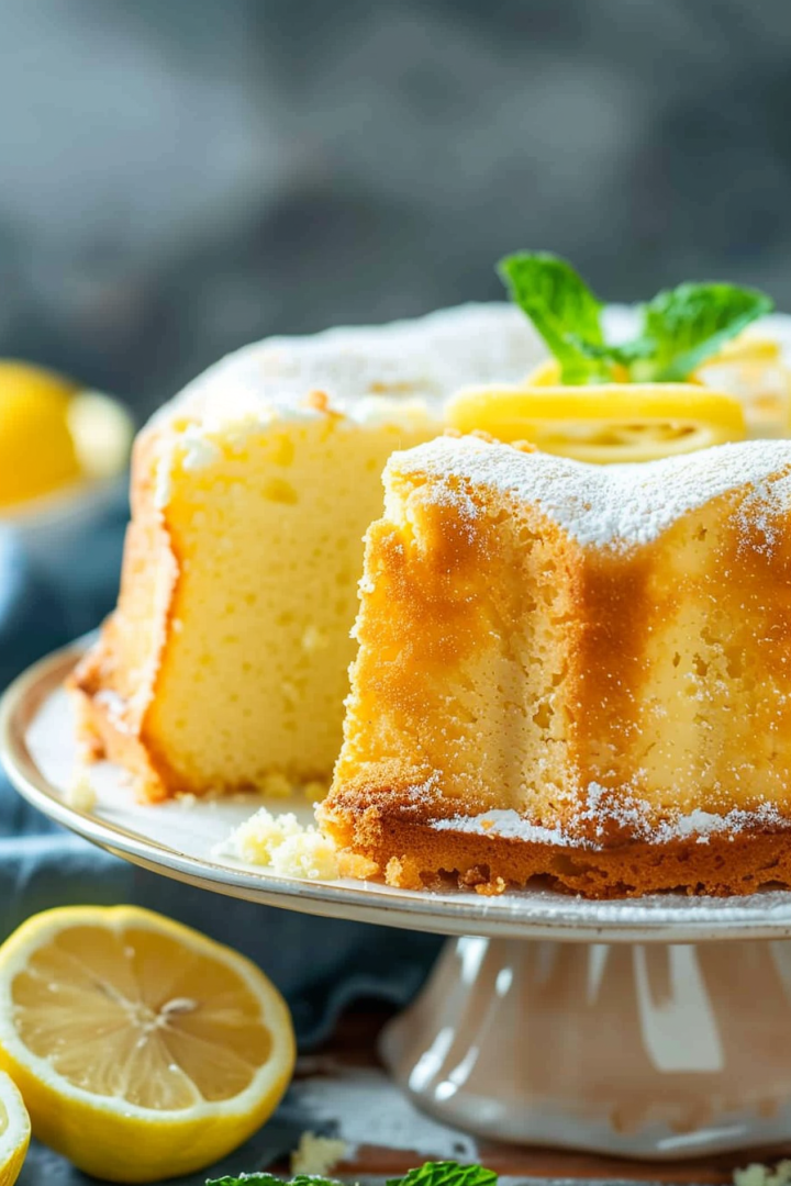 Simple Glazed Lemon Chiffon Cake Recipe