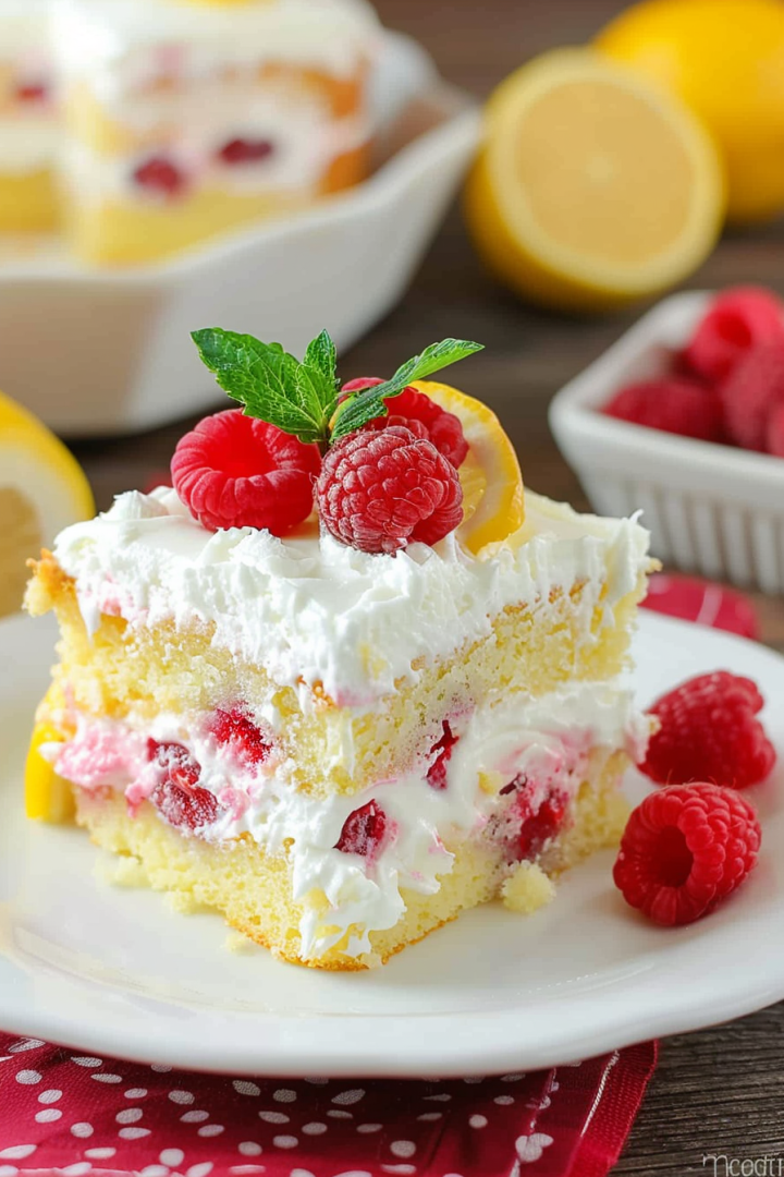 Delicious Lemon Raspberry Poke Cake Recipe - Easy Summer Dessert