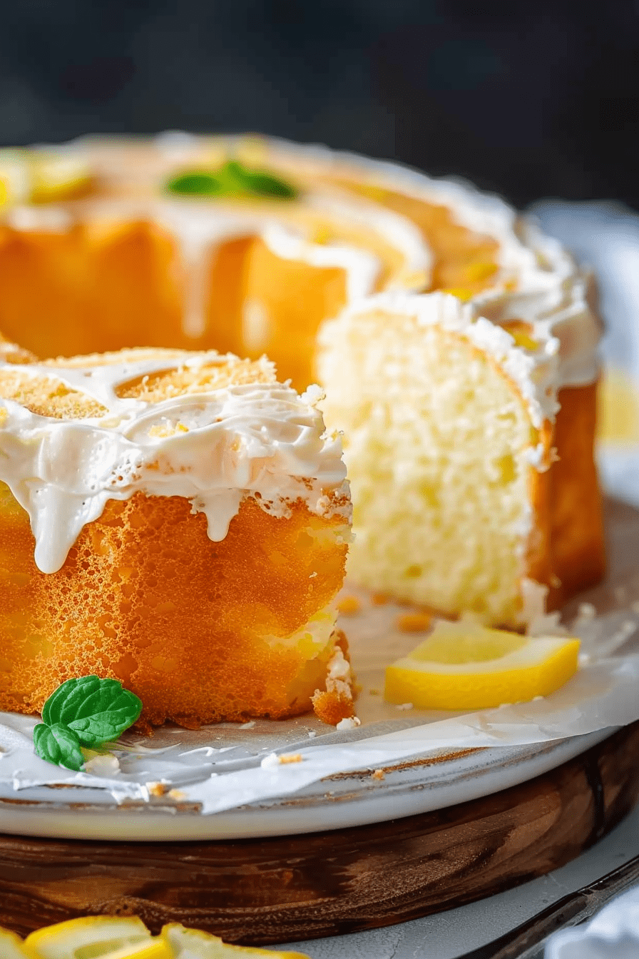 Simple Glazed Lemon Chiffon Cake Recipe