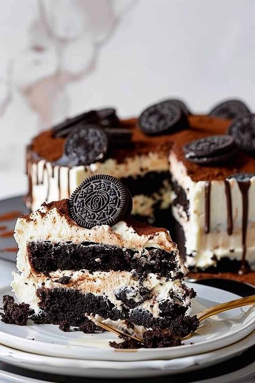 Decadent Oreo Chocolate Cheesecake Cake Recipe