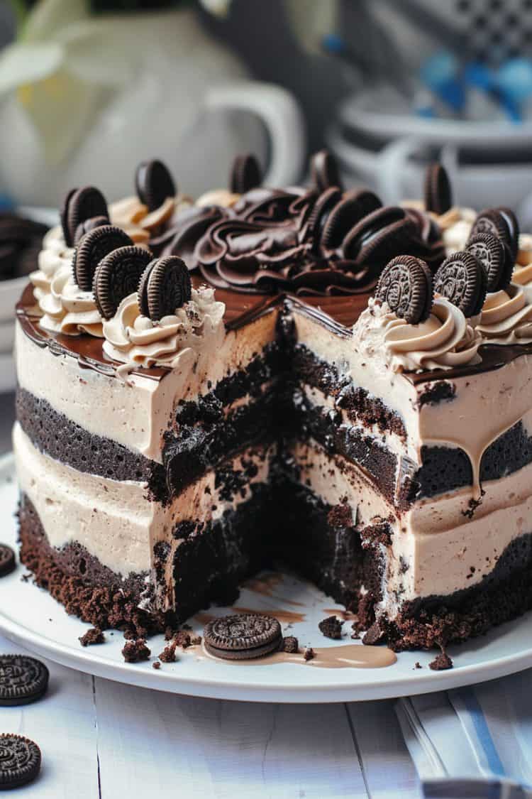 Decadent Oreo Chocolate Cheesecake Cake Recipe