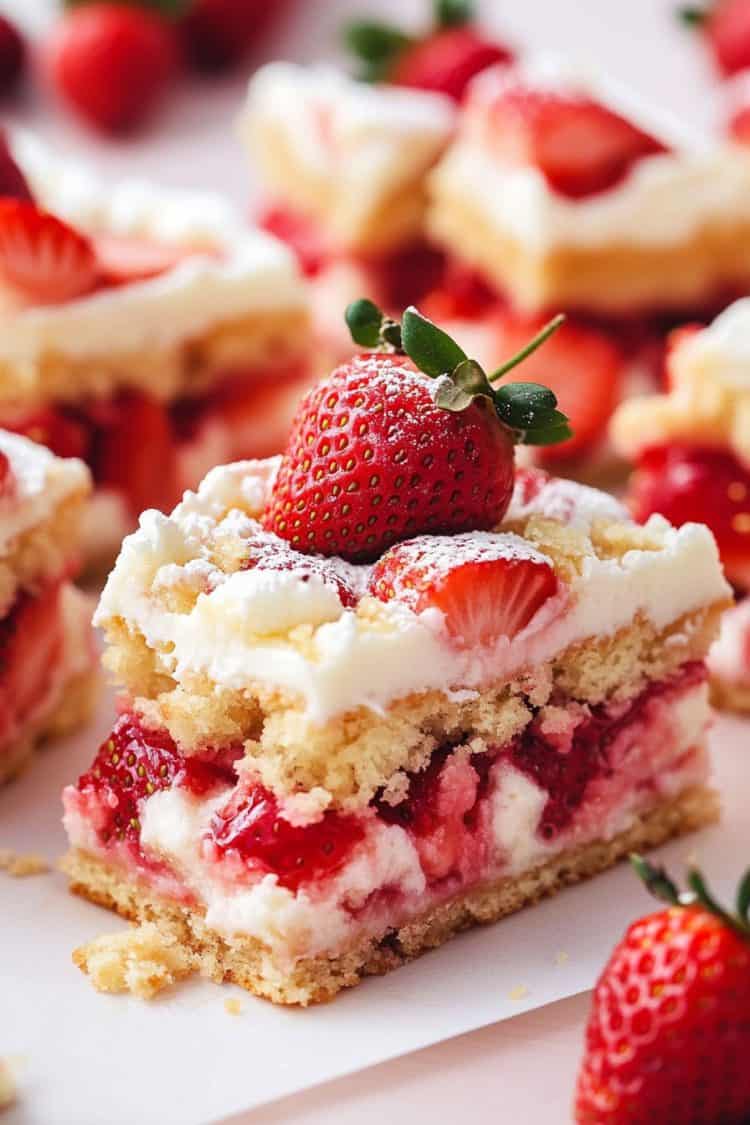 Fresh Strawberry Shortcake Bars