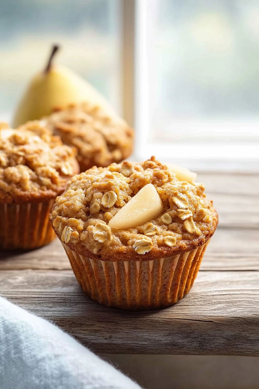 Pear Oatmeal Muffins