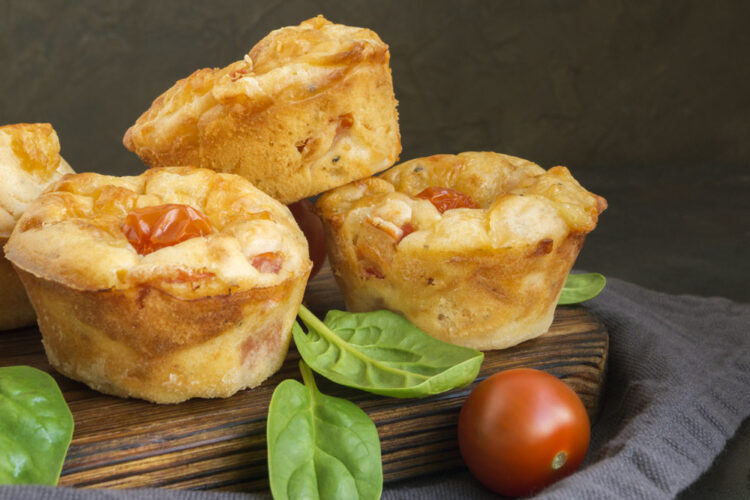 Savory Cheese and Tomato Muffins Recipe | Easy Bake