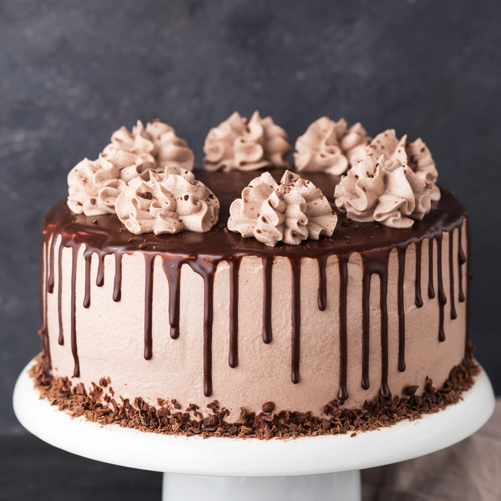 Chocolate Drip Cake with Mocha Frosting