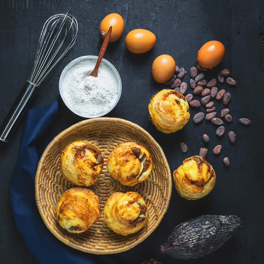 Cocoa Swirl Custard Muffins: Easy Pastry Recipe at Home