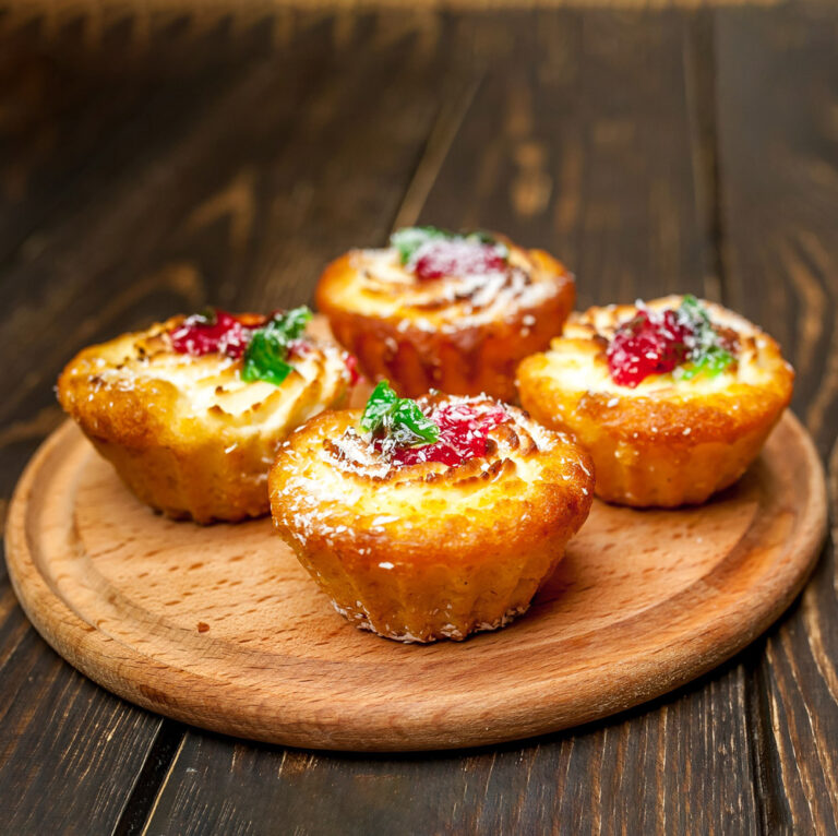 Festive Custard Muffins with Fruit Garnish