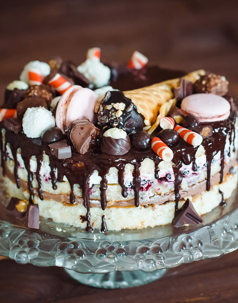 Chocolate Drip Candy Overload Cake Recipe